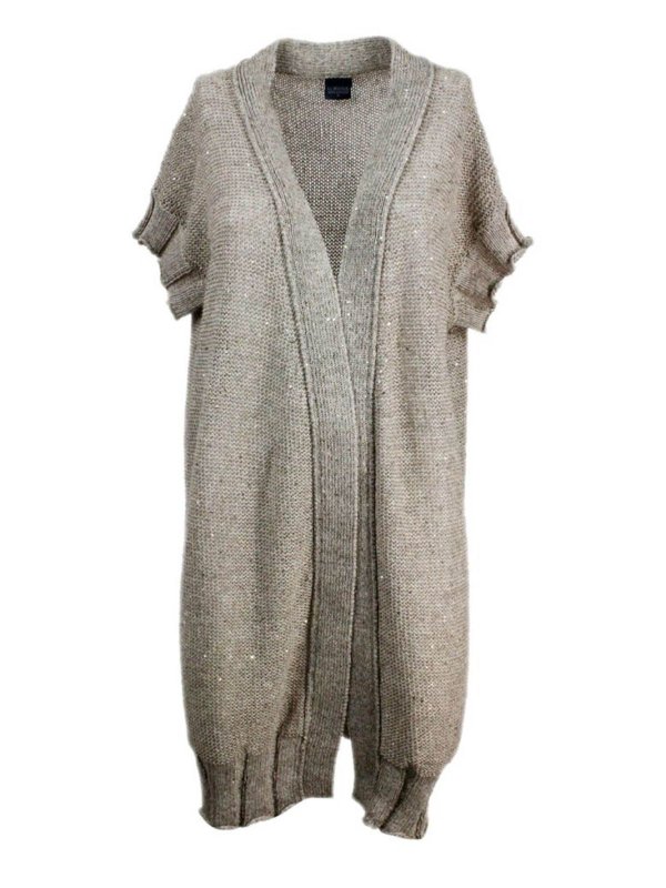 Lorena Antoniazzi - Cardigan maniche corte beige - cardigan ...