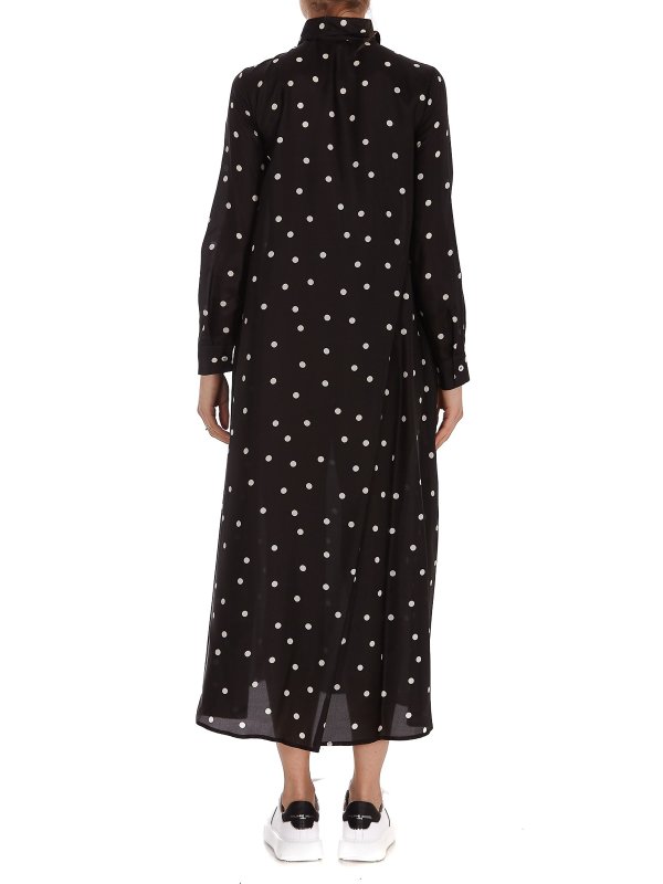 Maxi dresses Jucca - Polka dots silk dress - J3317030NERO003 | iKRIX.com