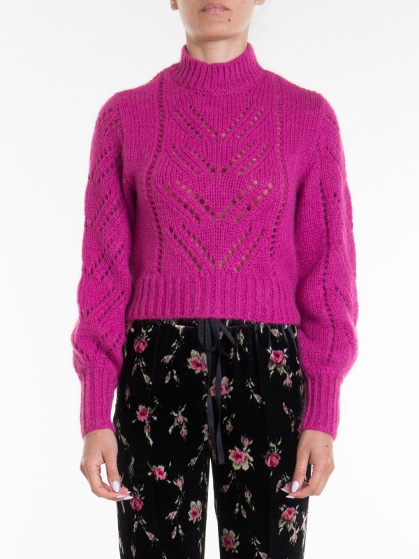 Turtlenecks & Polo necks Valentino Red - Cable knit turtleneck ...