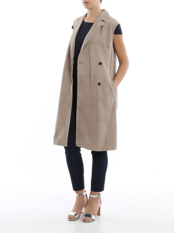 Leather coats Desa 1972 - Suede gilet - K12351SE8001