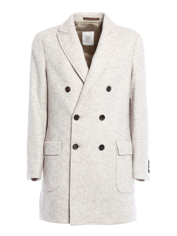 Short coats Eleventy - Herringbone alpaca blend coat - 979CS0082CAS2201102