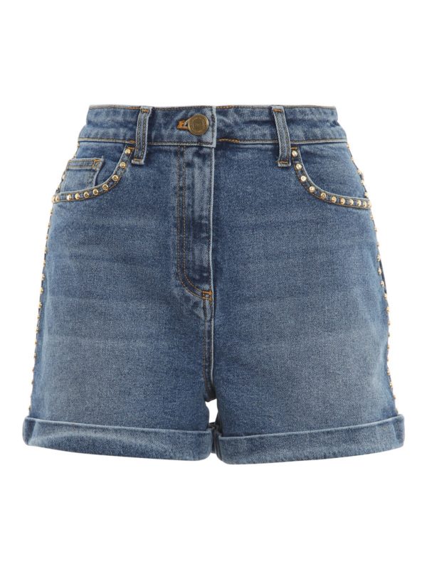 Trousers Shorts Elisabetta Franchi - Studded denim shorts - DHJ12D11E219
