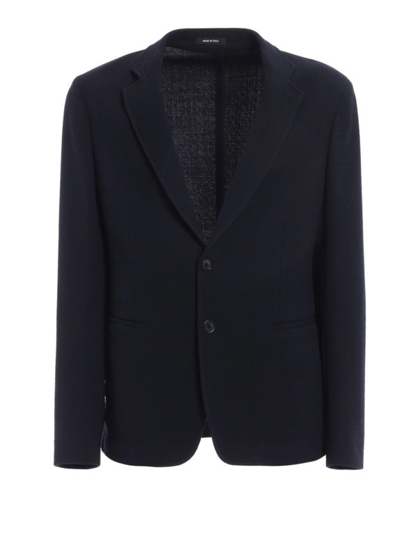 Giacche blazer Giorgio Armani - Giacca destrutturata jersey di lana ... Giacche blazer Giorgio Armani - Giacca destrutturata jersey di lana ...
