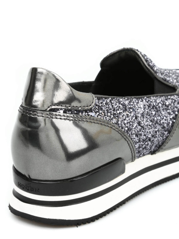 Loafers & Slippers Hogan - H222 leather and glitter slippers ...