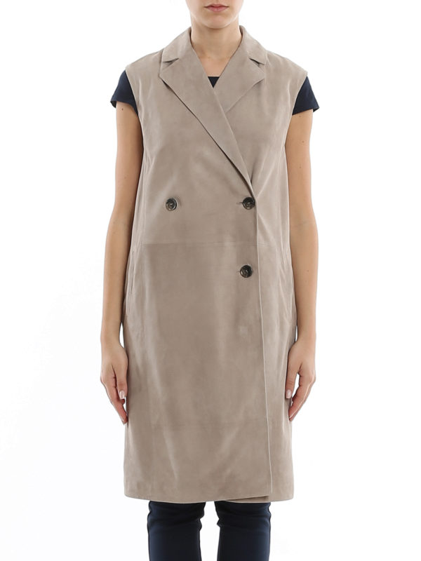 Leather coats Desa 1972 - Suede gilet - K12351SE8001