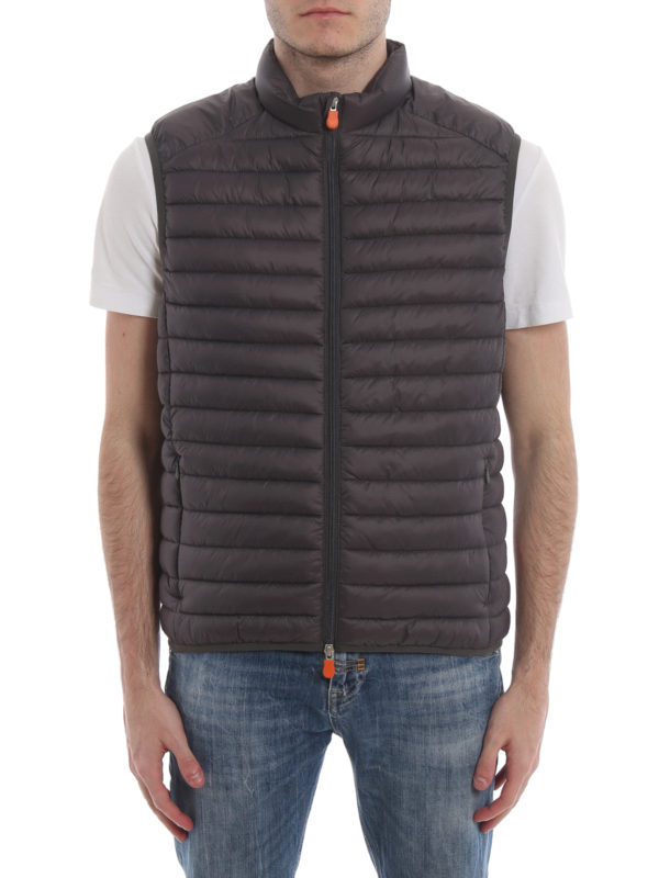 Waistcoats & gilets Save the Duck - Dark grey nylon puffer waistcoat ...
