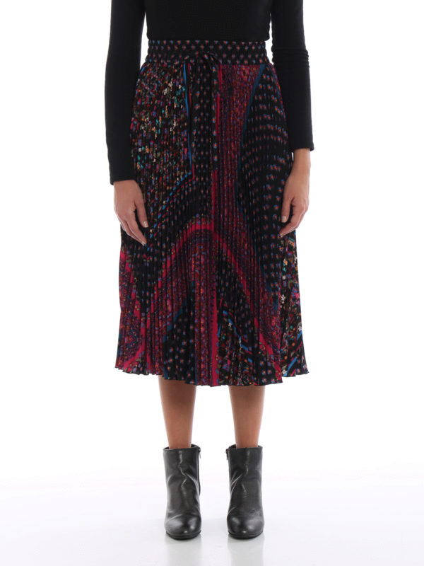 Knee length skirts & Midi Valentino Red - Forget Me Not print satin ...