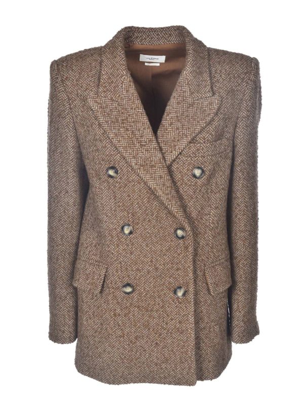 Short coats isabel marant etoile - Melissa coat in melange brown ...