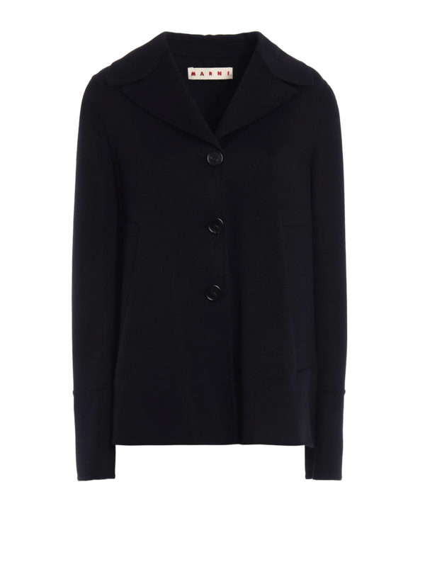 Short coats Marni - Wool blend flared over short coat - GIMAZ19K00TW800N99