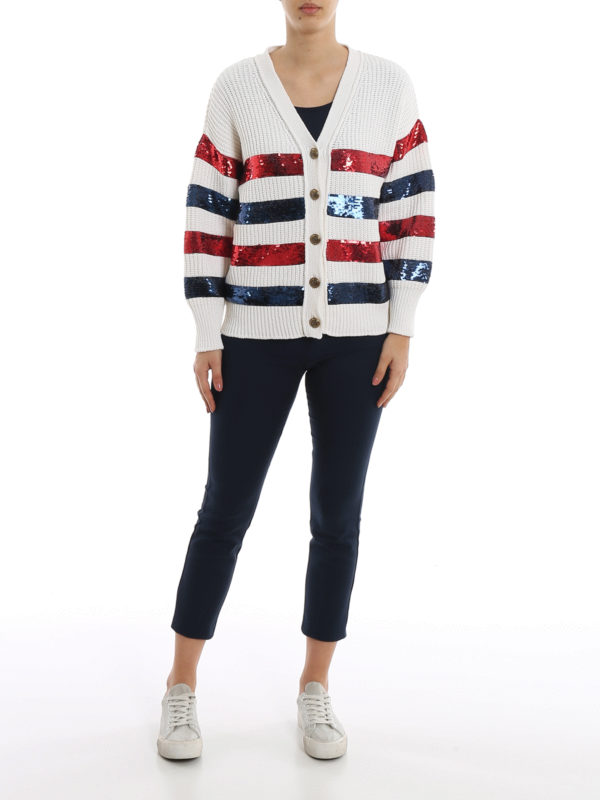 Philosophy di Lorenzo Serafini - Sequined stripe cardigan - cardigans ...