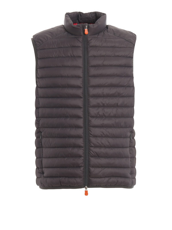 Waistcoats & gilets Save the Duck - Dark grey nylon puffer waistcoat ...