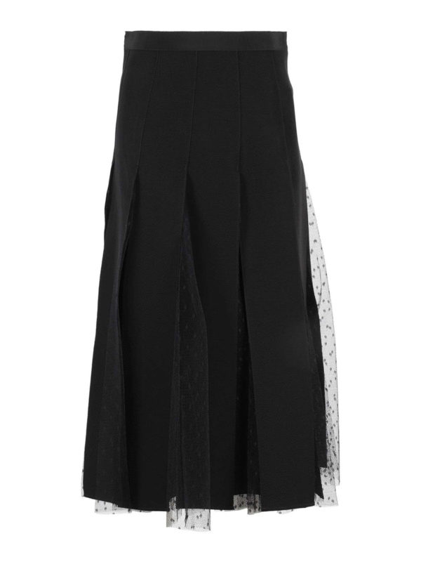 Knee length skirts & Midi Valentino Red - Pleated skirt with tulle ...