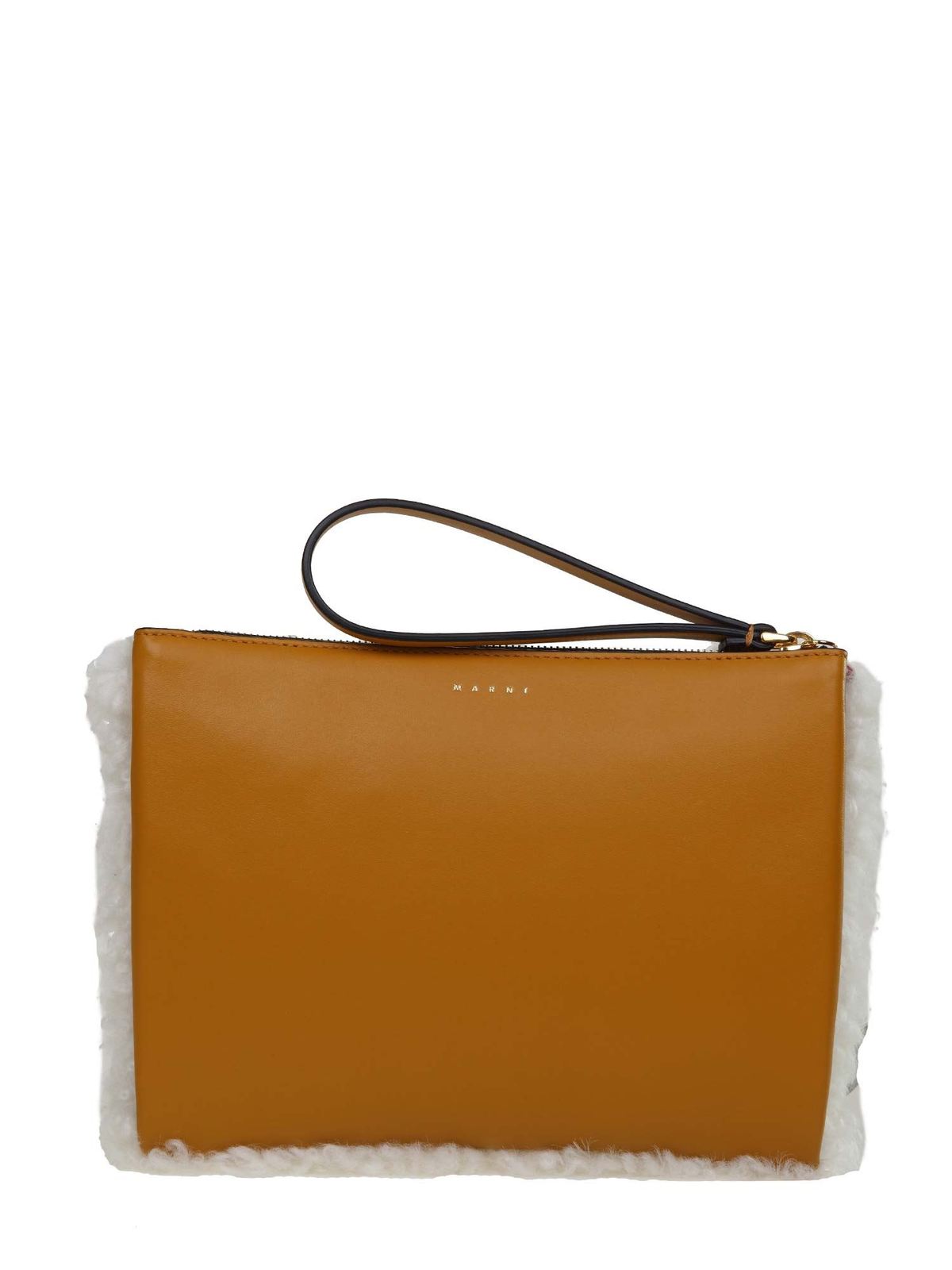 Clutches Marni - Sheepskin clutch bag in white - PHMO0001Q8P3622Z2I78