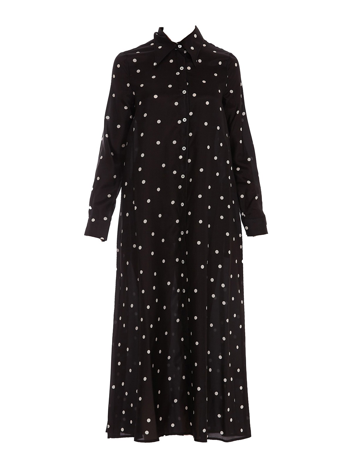 Maxi dresses Jucca - Polka dots silk dress - J3317030NERO003 | iKRIX.com