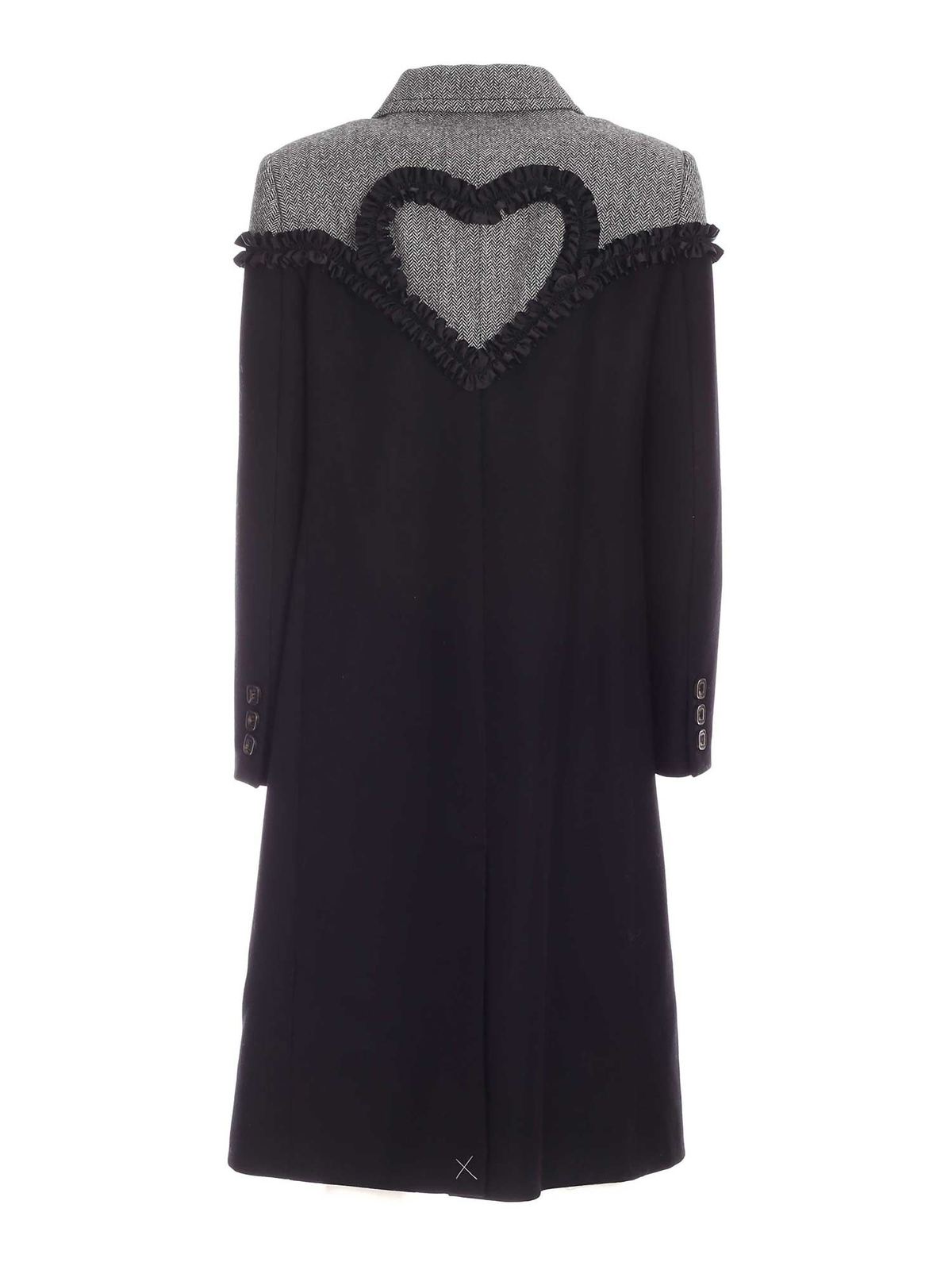 Long coats Vivetta - Herringbone detailed coat in black ...
