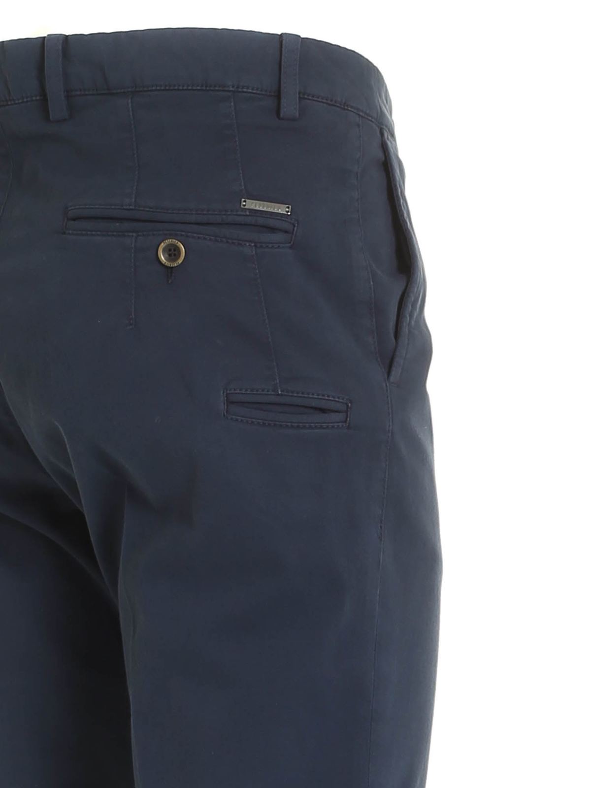 Casual trousers Peserico - Slash pocket pants in blue - R54505T602479261