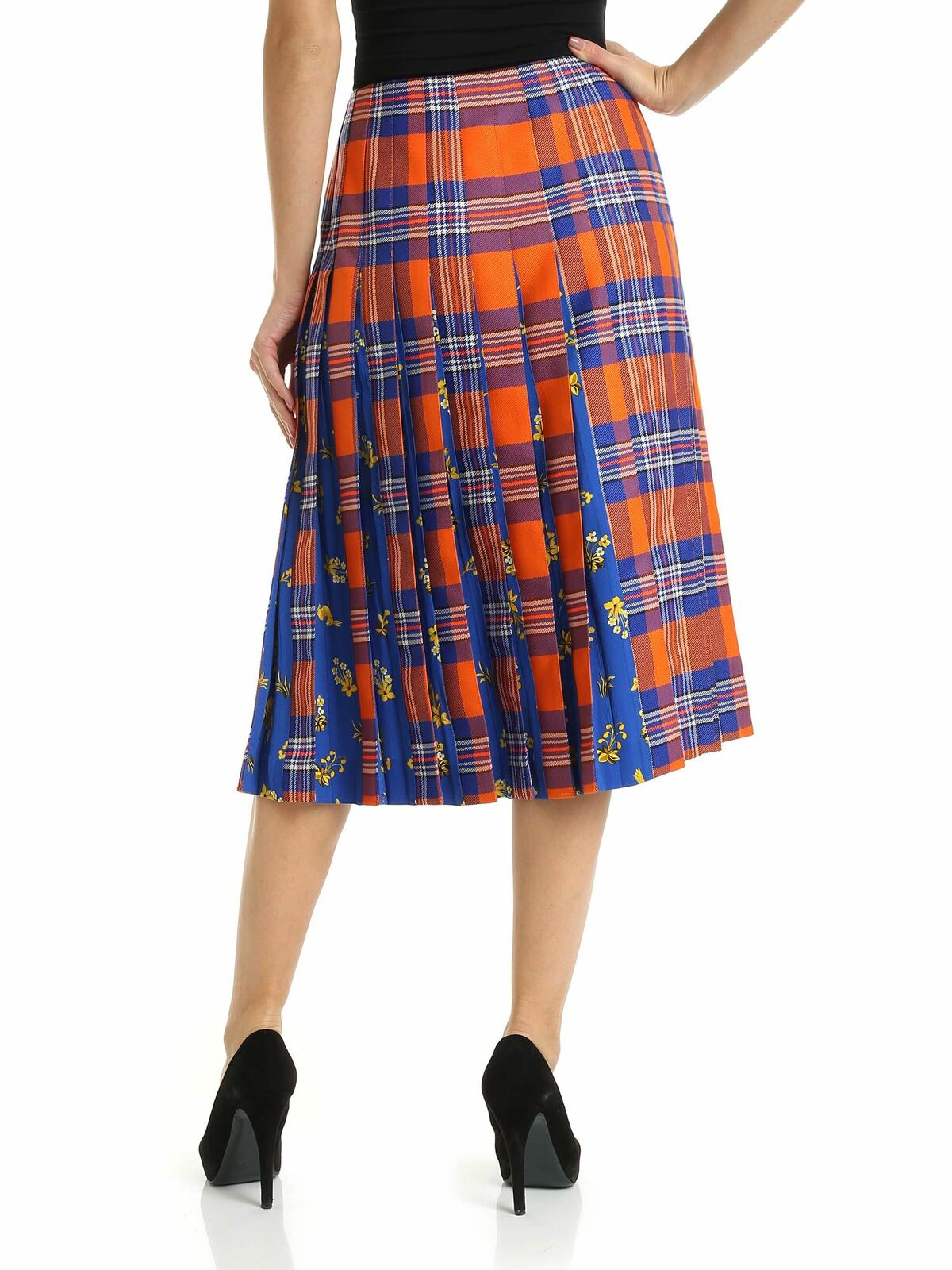 Knee length skirts & Midi Vivetta - Kilt skirt in orange and electric ...