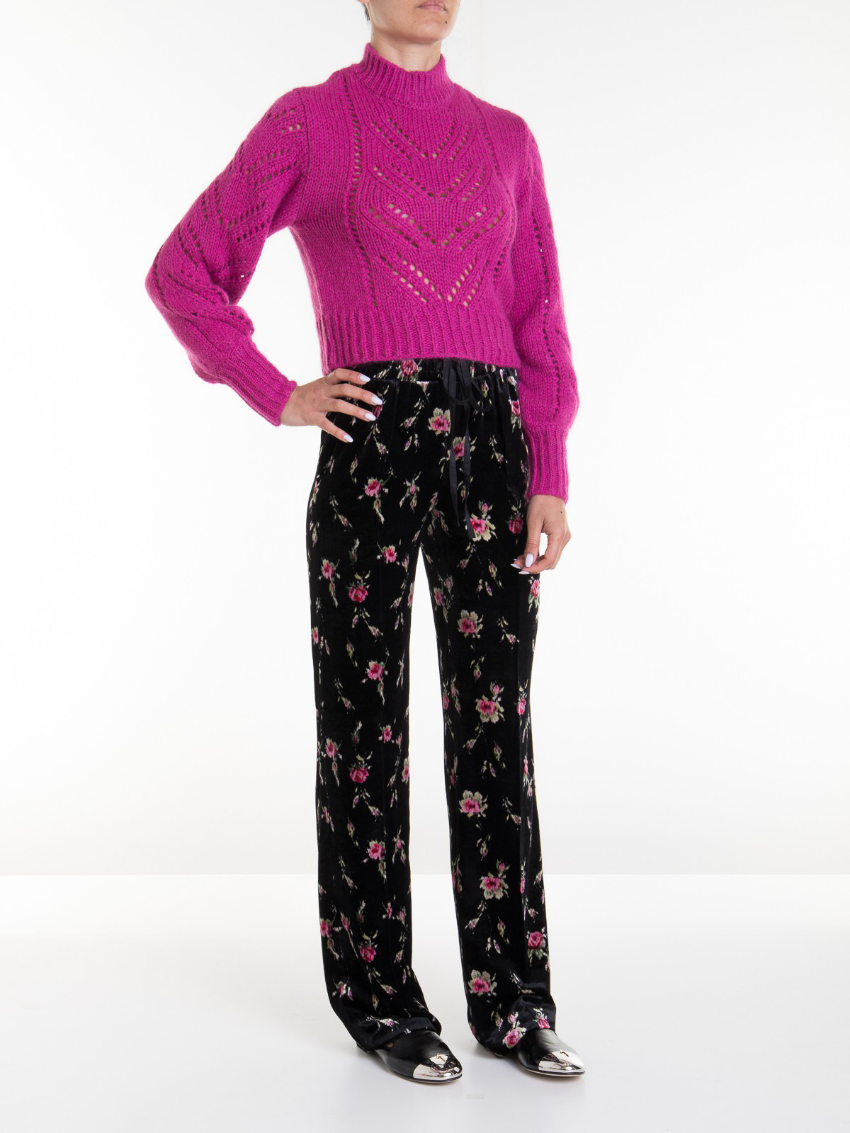 Turtlenecks & Polo necks Valentino Red - Cable knit turtleneck ...