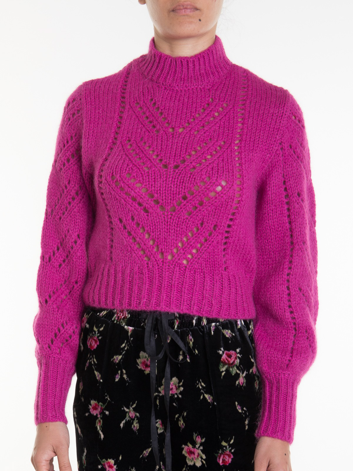 Turtlenecks & Polo necks Valentino Red - Cable knit turtleneck ...