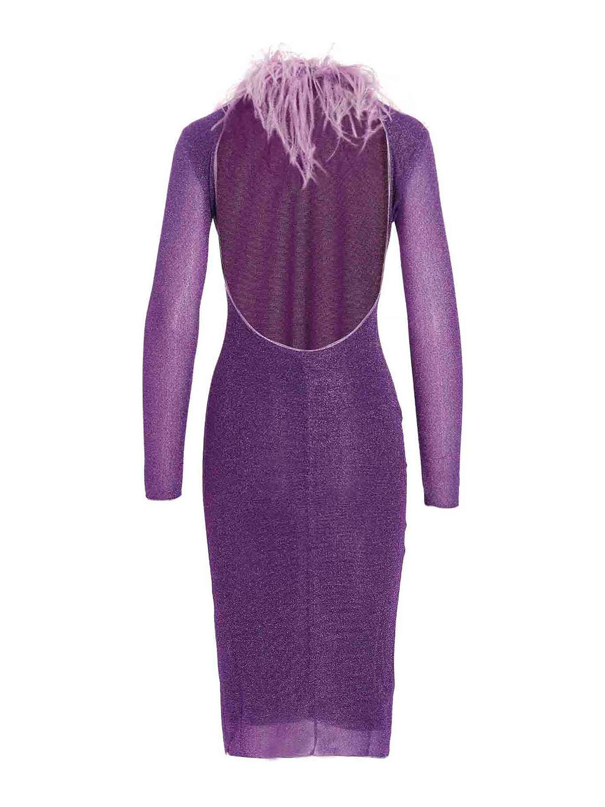 Knee length dresses Oséree - Lumire plumage dress - LVF224VIOLET
