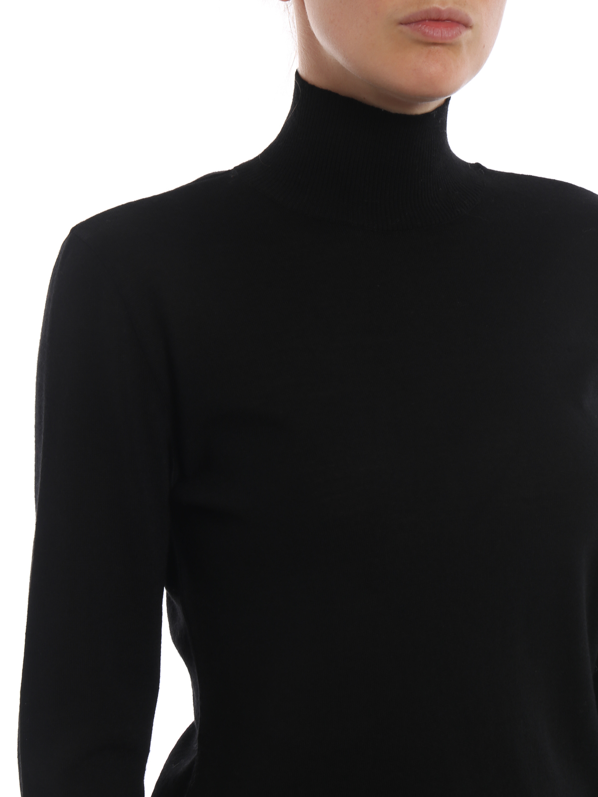 Alberta Ferretti - Black pure wool turtleneck sweater - Turtlenecks ...