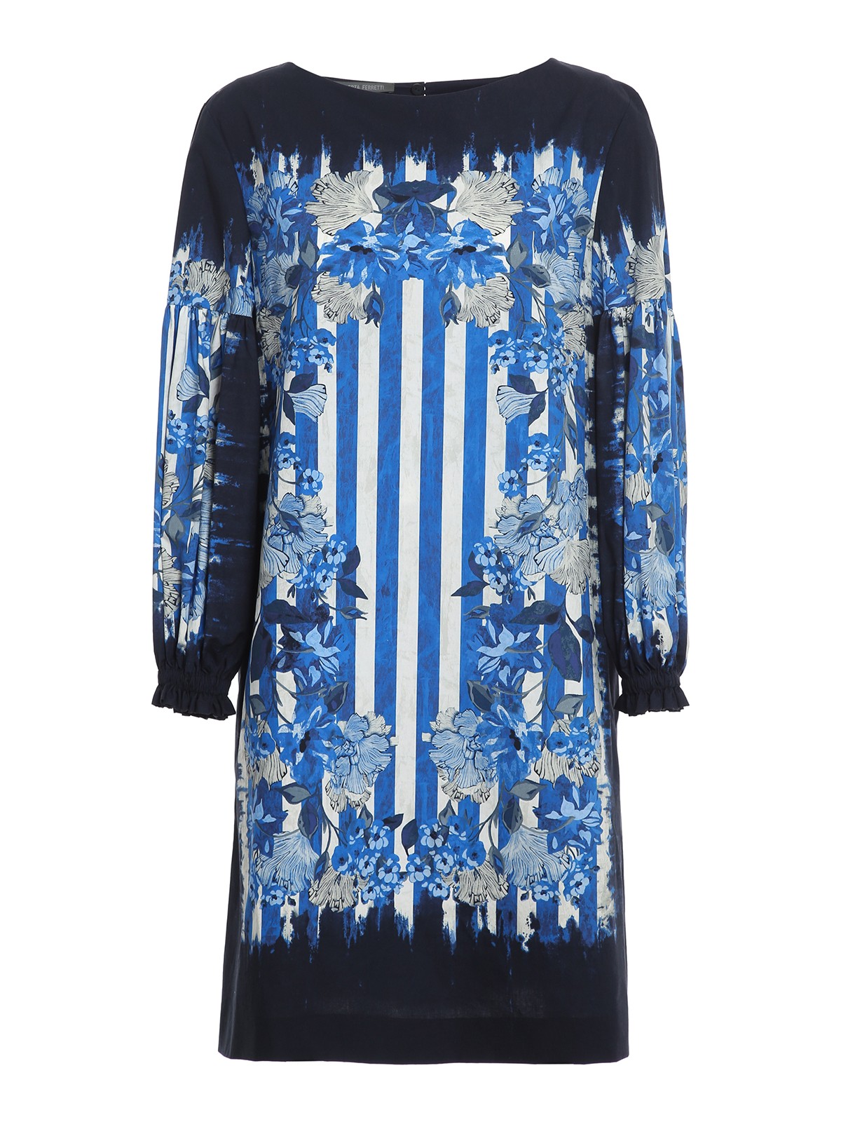 Alberta Ferretti - Striped cotton poplin dress - short coats - 043516431288