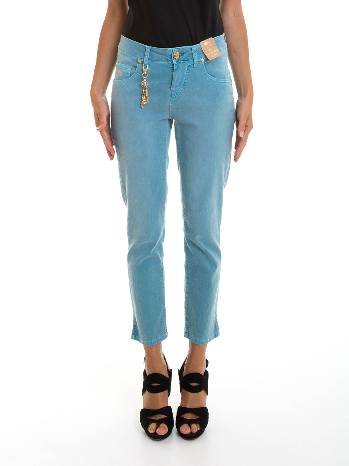 Straight leg jeans Angelo Marani - Dyed stretch cotton jeans - 227751T1