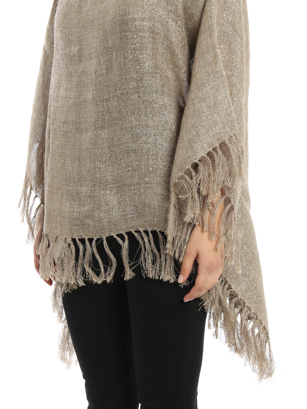 Brunello Cucinelli - Metallic linen blend poncho - Capes & Ponchos ...