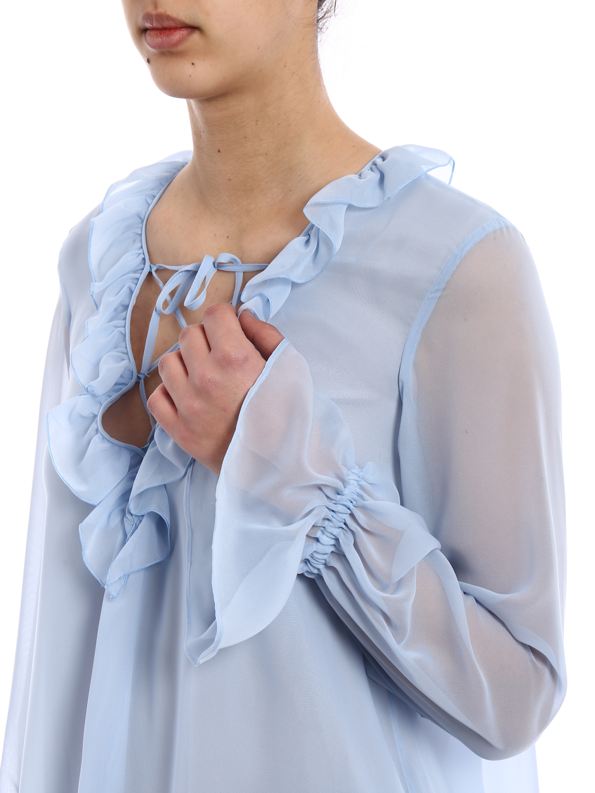 Sheer chiffon oversized blouse