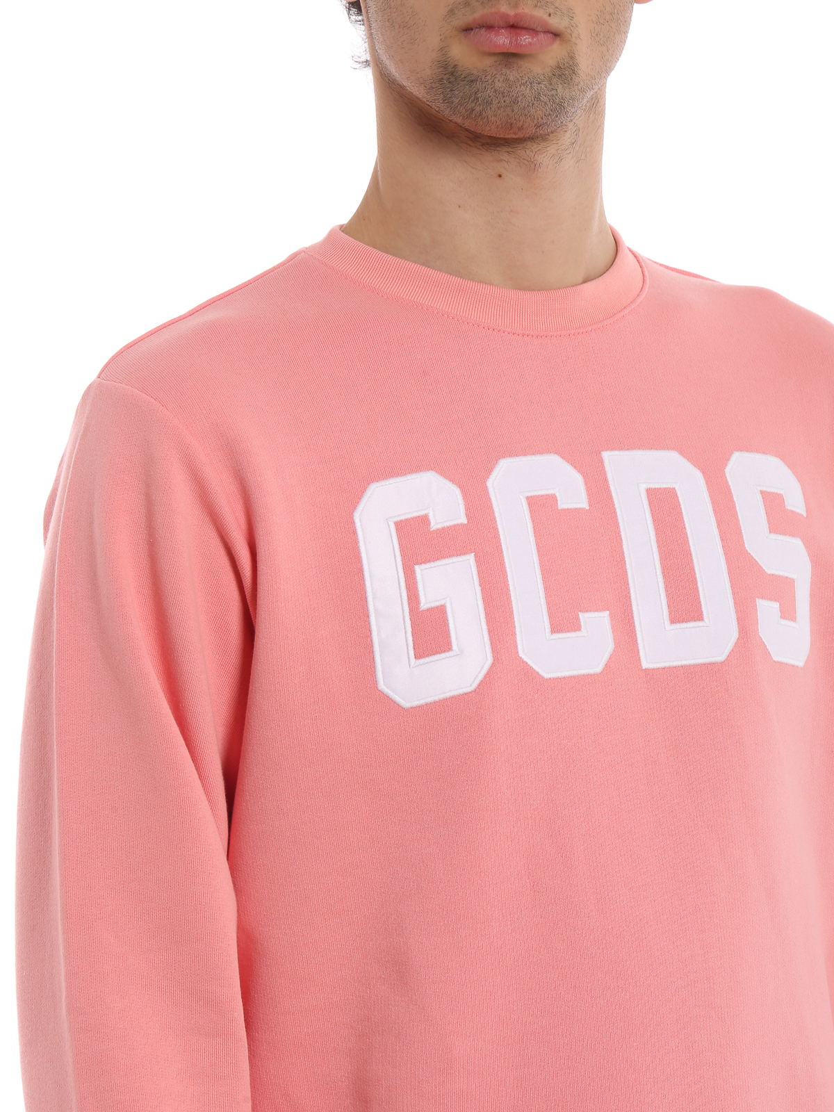 Felpe e maglie Gcds - Felpa rosa con bande in gros grain e logo ... Felpe e maglie Gcds - Felpa rosa con bande in gros grain e logo ...