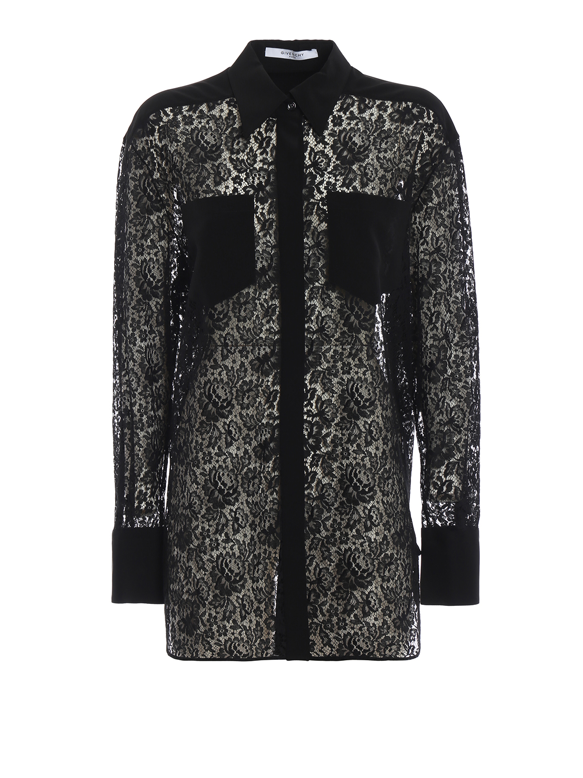 Camicie Givenchy - Camicia nera in pizzo trasparente - BW60BE206B001 Camicie Givenchy - Camicia nera in pizzo trasparente - BW60BE206B001