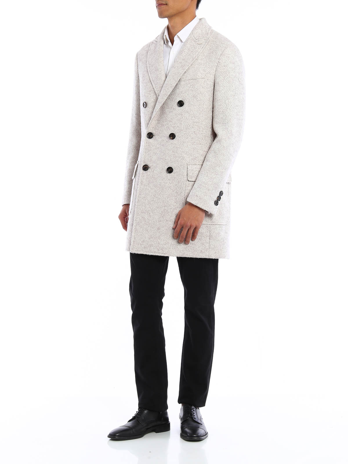 Short coats Eleventy - Herringbone alpaca blend coat - 979CS0082CAS2201102