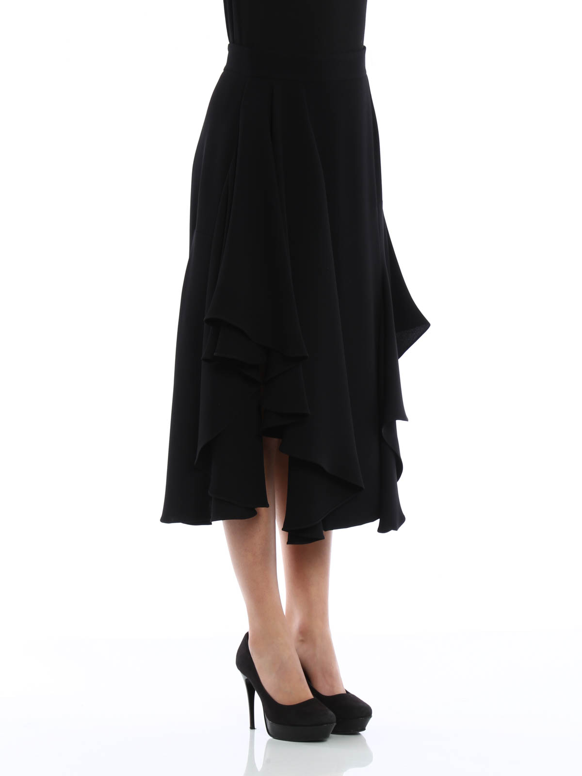 Alexander Mcqueen - Ruffled asymmetrical skirt - Knee length skirts ...