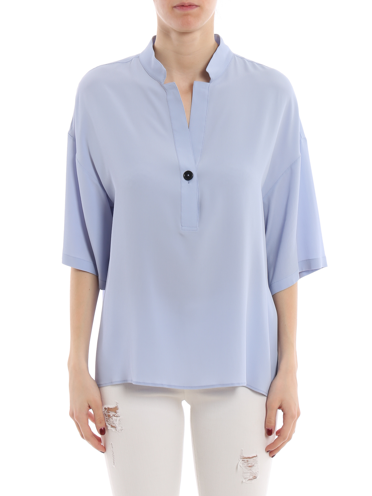 Blouses Fay - Light blue silk blend blouse - NCWA1386660QPJU006