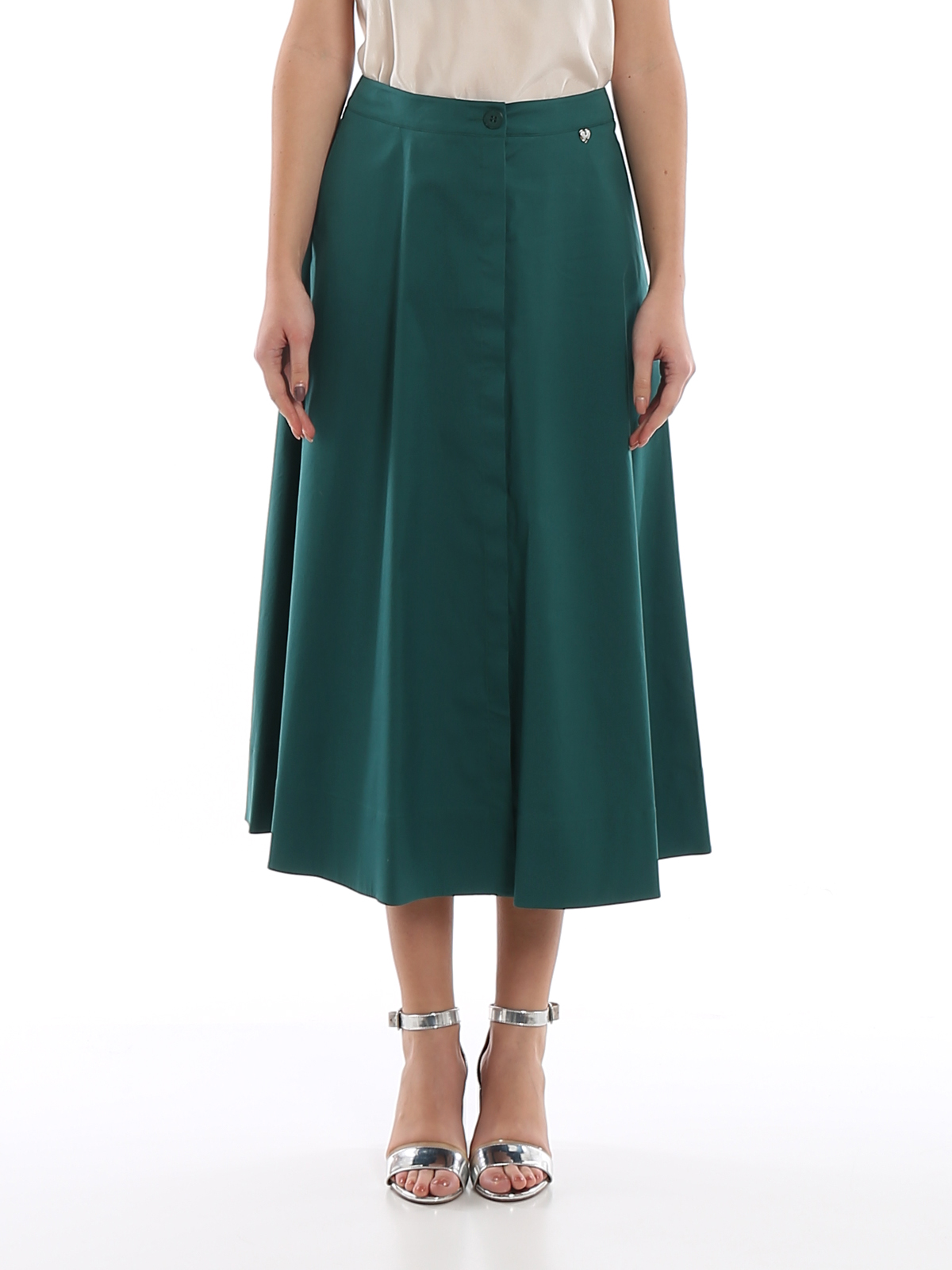 Twinset - Poplin longuette skirt - Knee length skirts & Midi ...