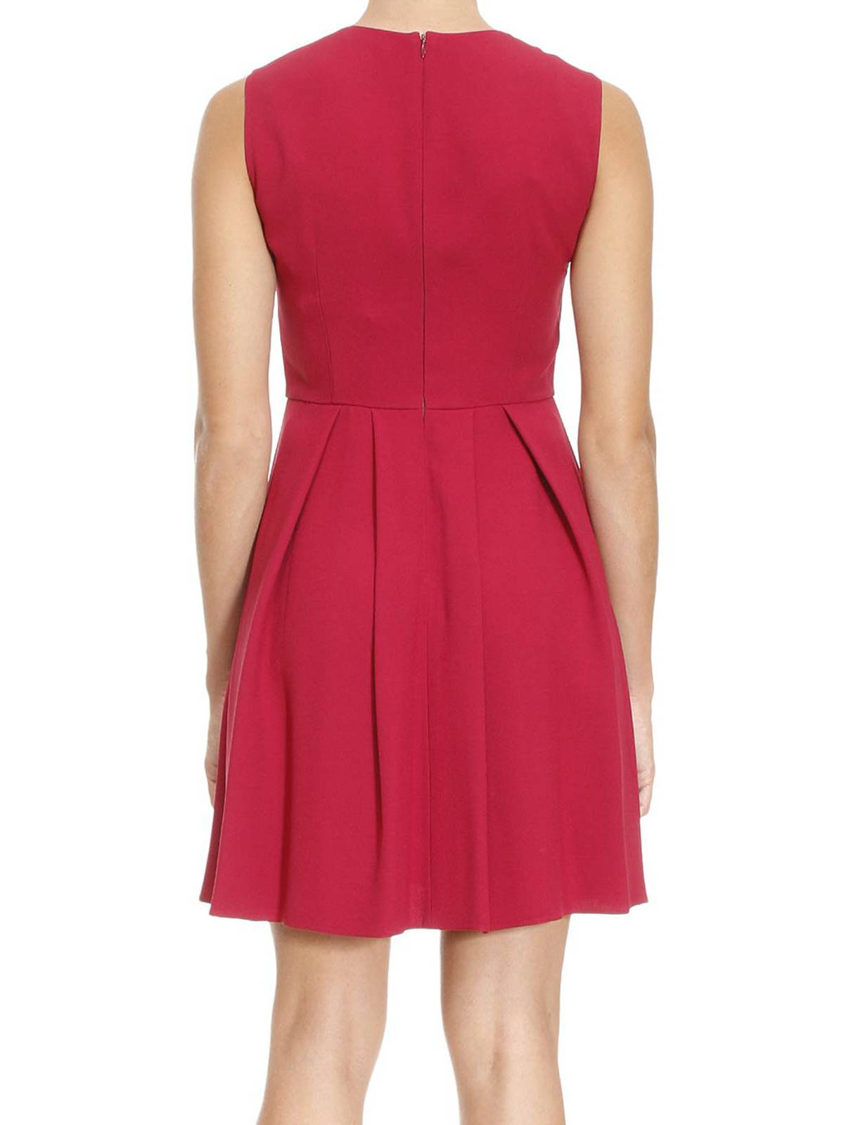 Short Dresses Valentino Red Pleated Skirt Sleeveless Mini Dress