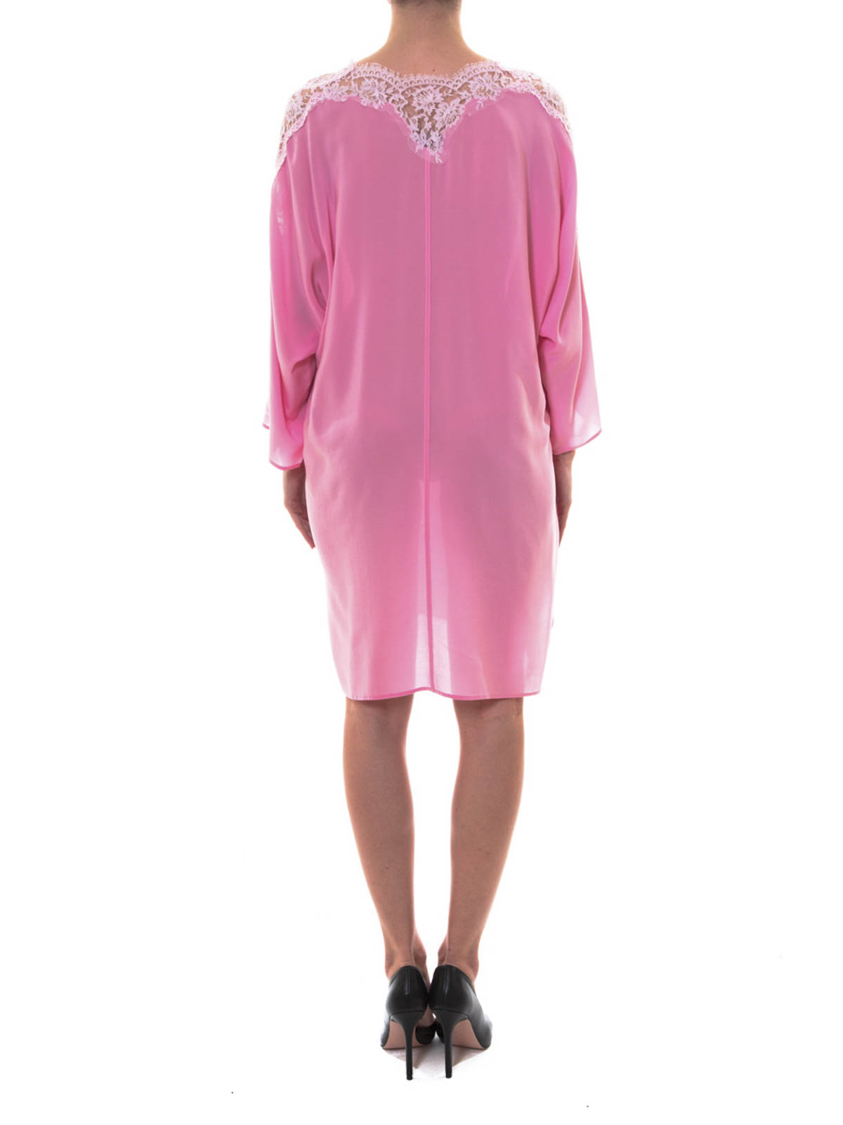Ermanno Scervino - Lace detail sheer silk caftan - tunics - AB39187