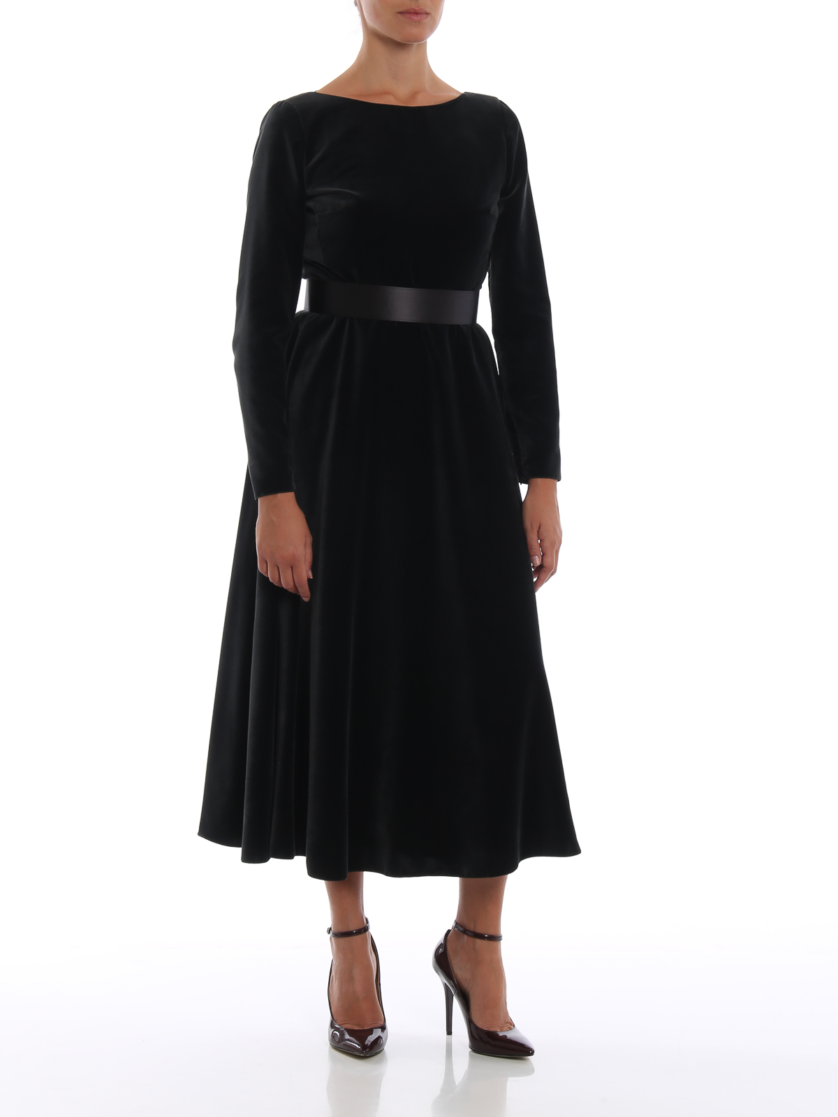 Max Mara - Jock soft velvet midi dress - cocktail dresses - 82260383000 008
