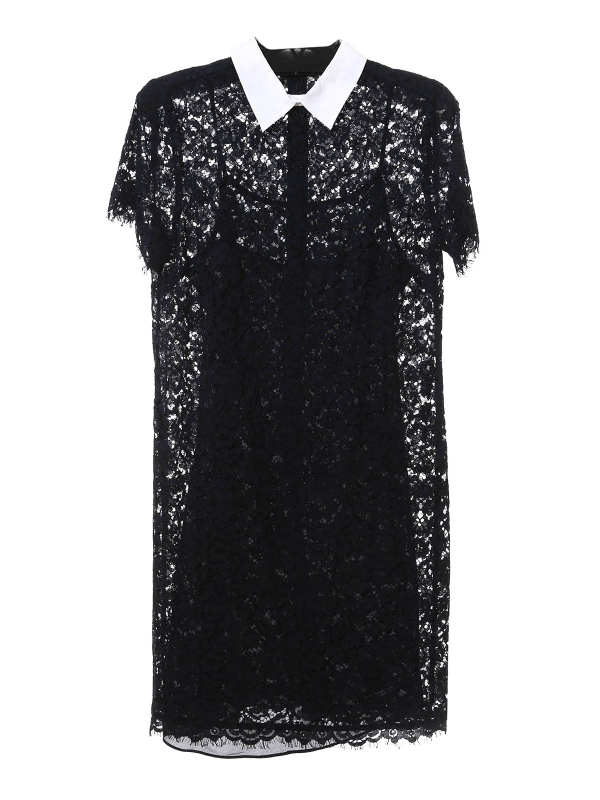 Short Dresses Michael Kors Short Sleeve Sheer Lace Dress Mu68wcs4gp390
