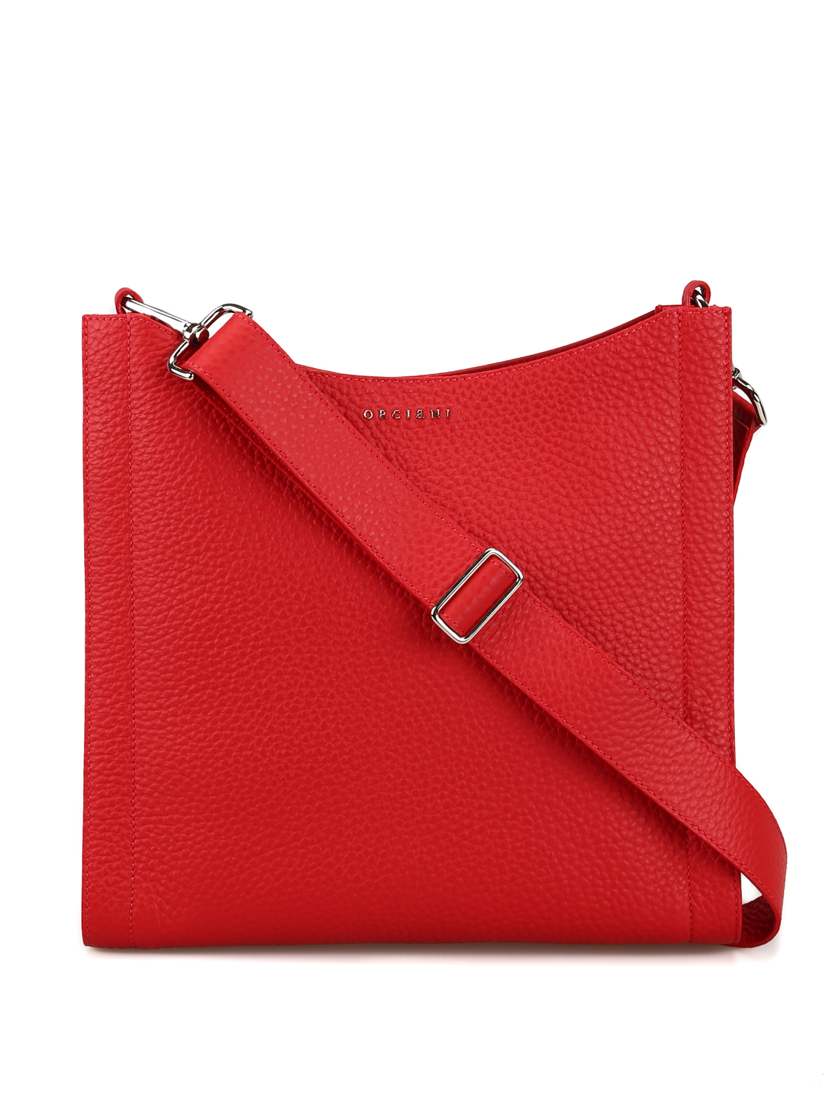 Totes bags Orciani - Iris red grainy leather shoulder bag ...