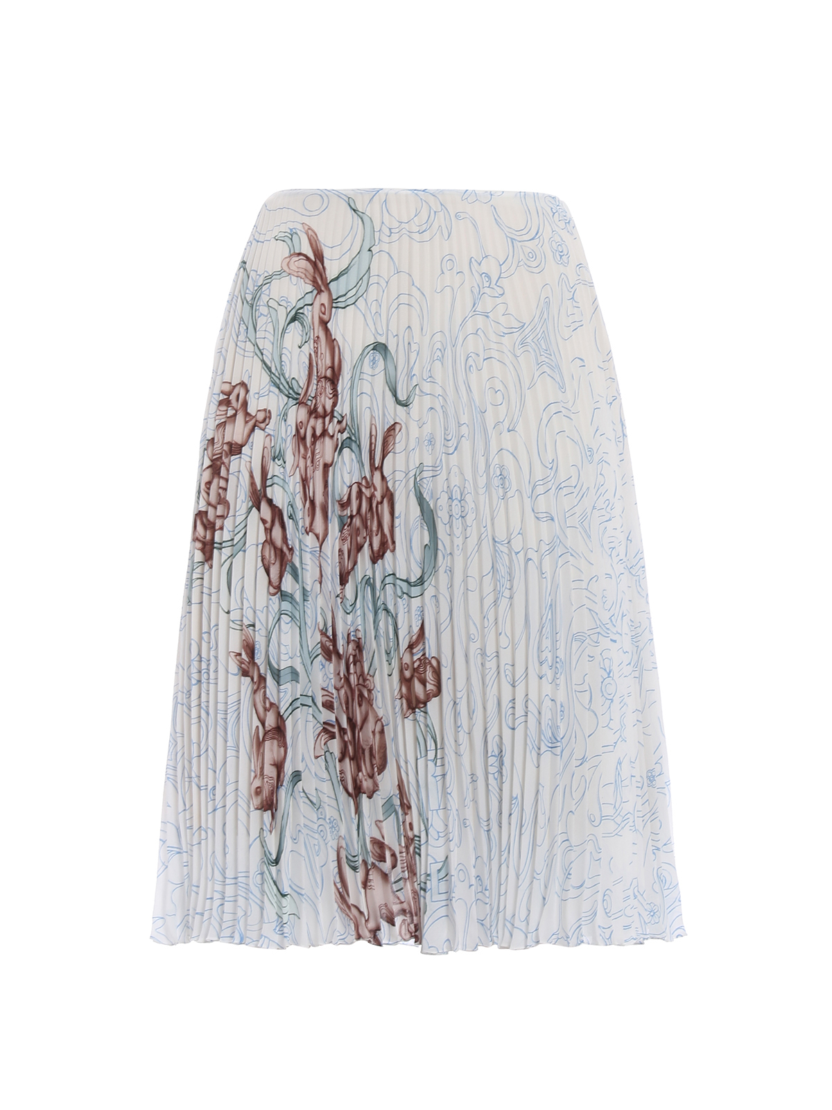 Knee length skirts & Midi Prada - Rabbit Liberty print pleated skirt ...