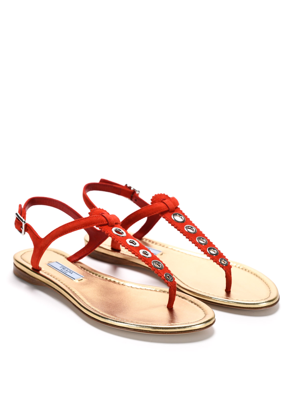 Sandalias Prada - Sandalias Rojas Para Mujer - 1Y502G008D0D17F005