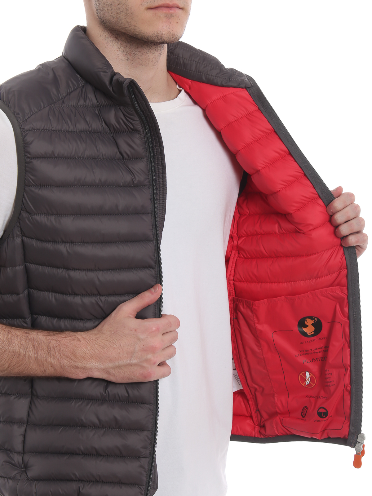 Waistcoats & gilets Save the Duck - Dark grey nylon puffer waistcoat ...