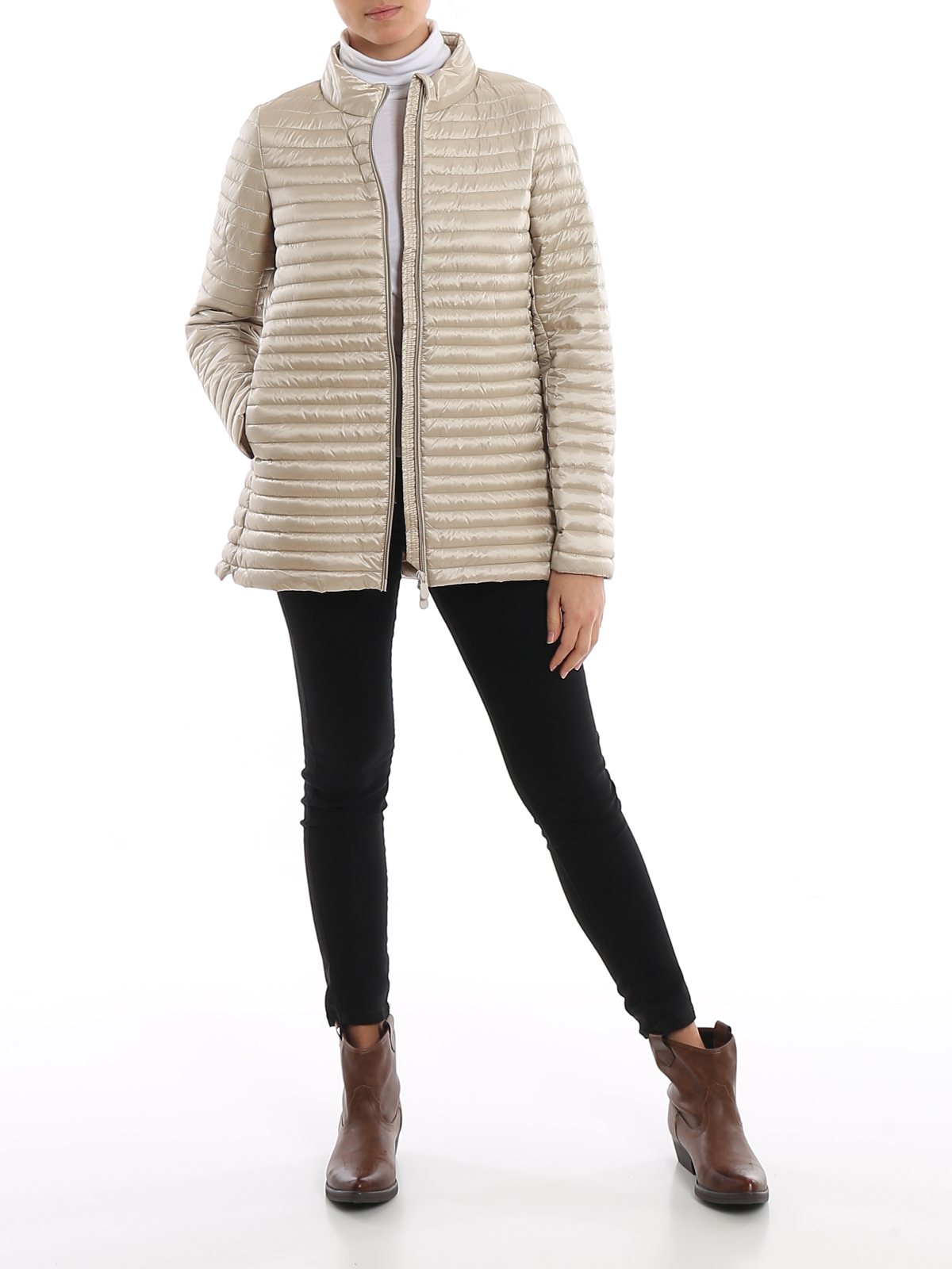 Padded coats Save the Duck - Shiny nylon eco-friendly padded short coat ... Padded coats Save the Duck - Shiny nylon eco-friendly padded short coat ...
