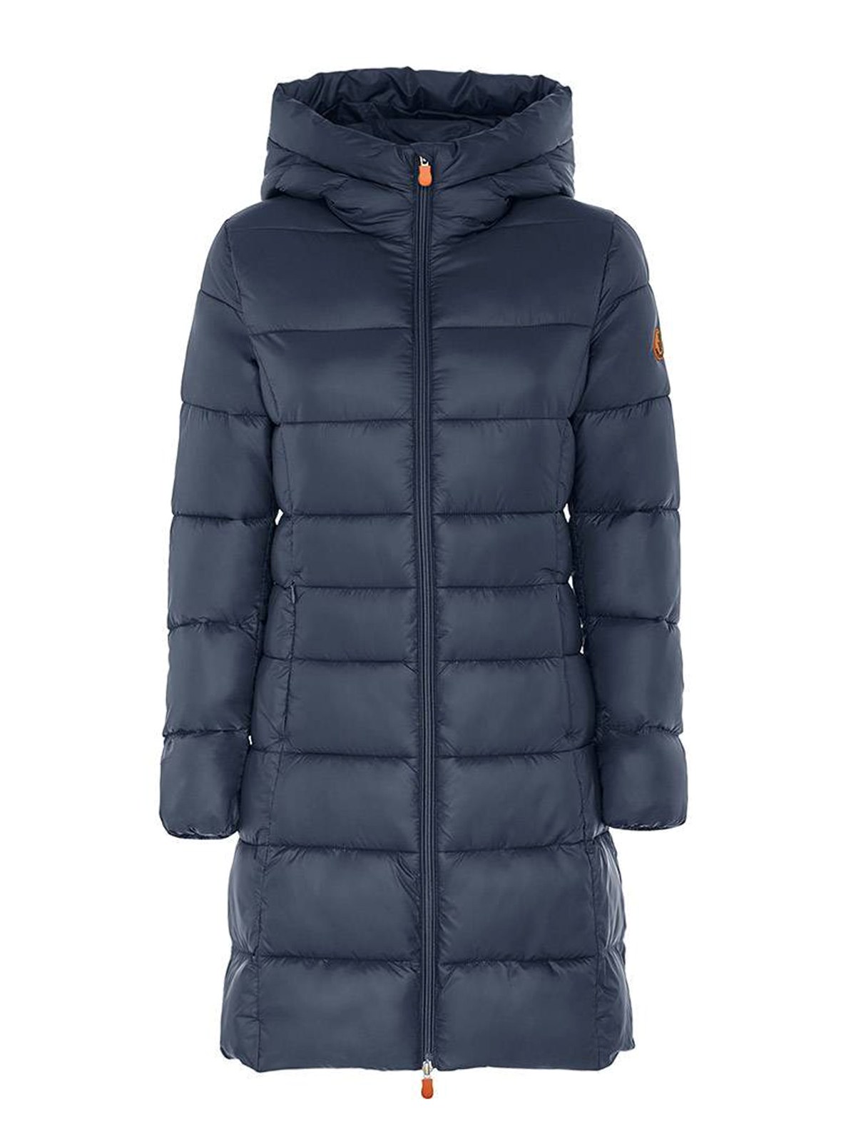 Save the Duck - Quilted padded blue glossy nylon coat - padded coats ... Save the Duck - Quilted padded blue glossy nylon coat - padded coats ...