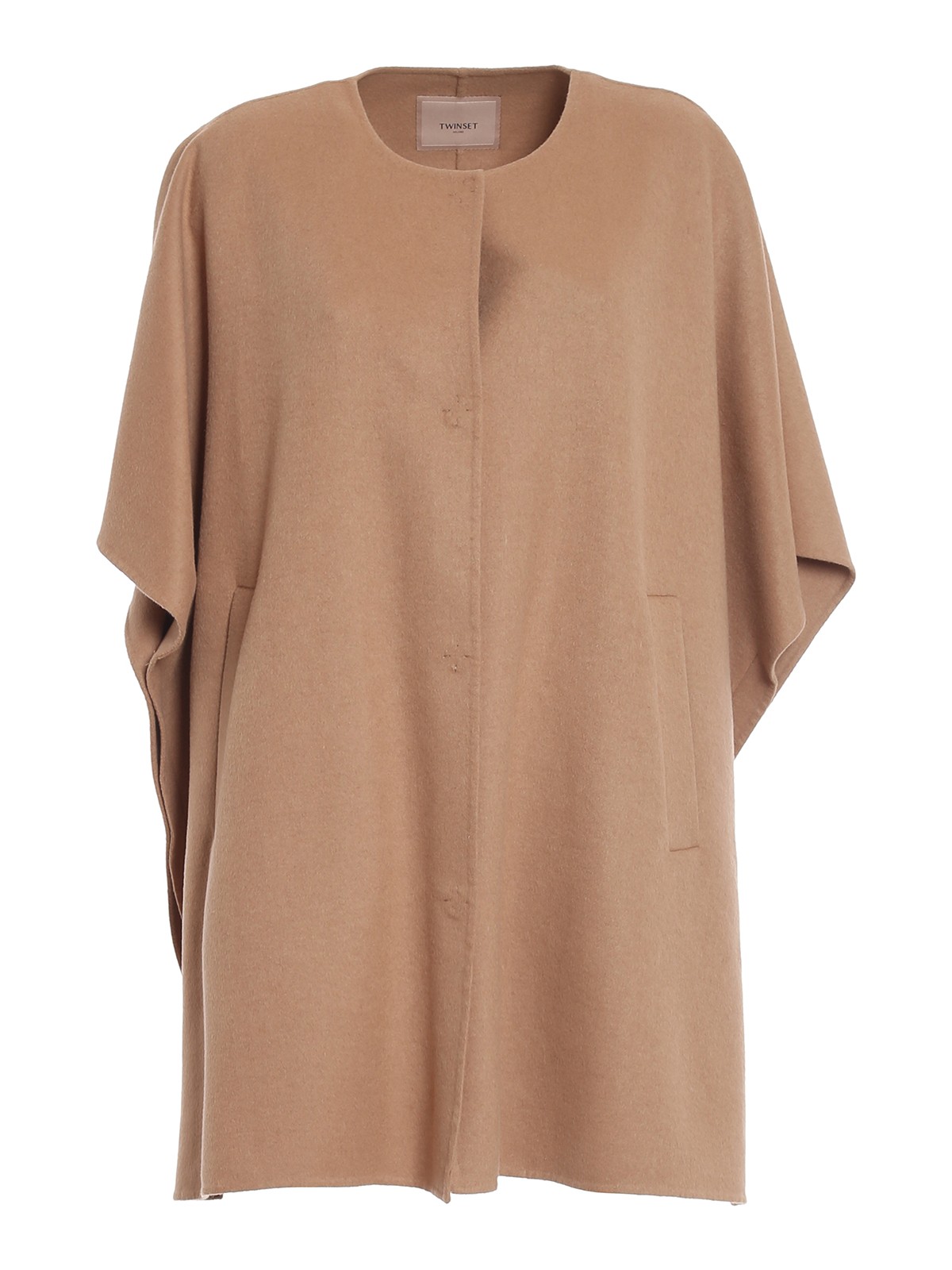 Twinset Beige Wool Blend Cape | ModeSens