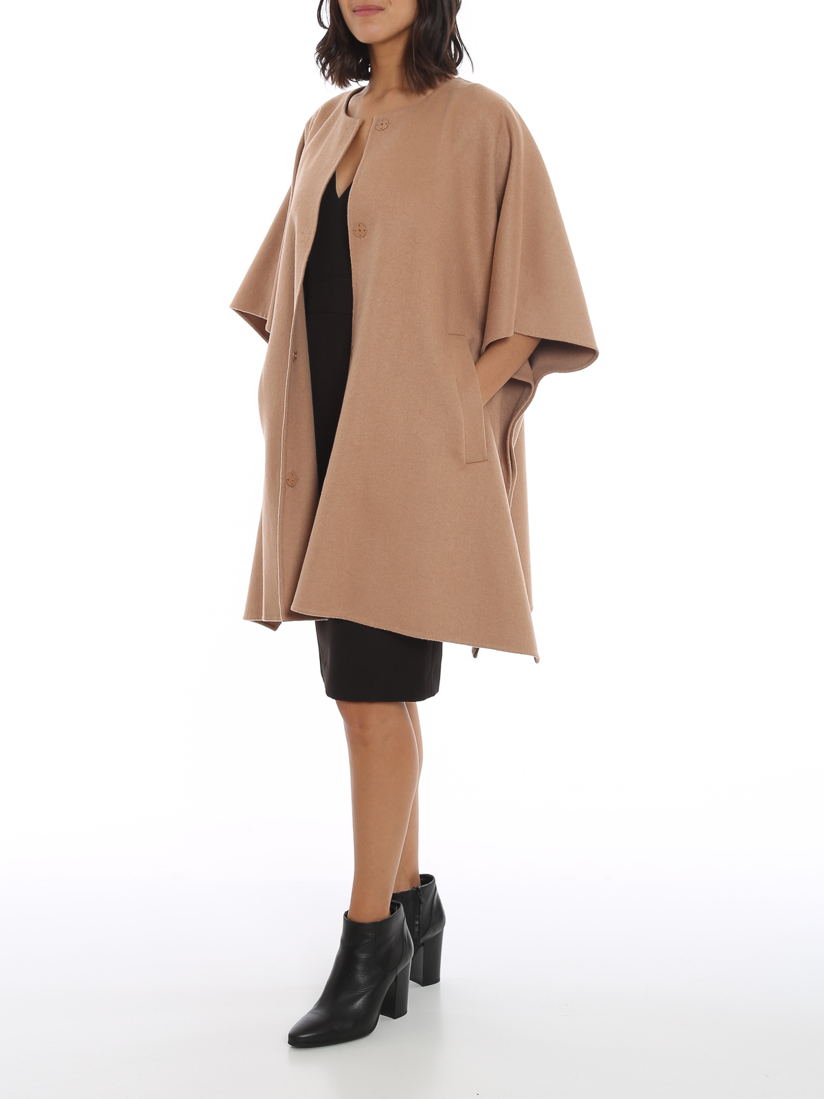 Twinset - Beige wool blend cape - Capes & Ponchos - 202TP203200775
