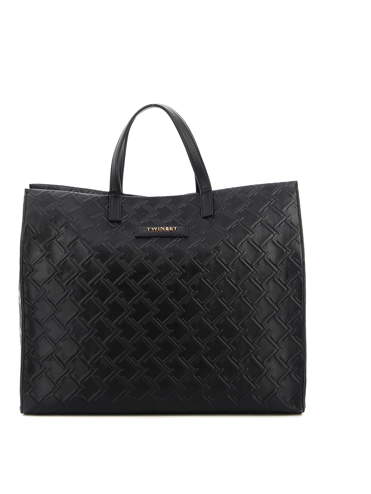 Twinset Faux Leather Tote Bag In Black | ModeSens